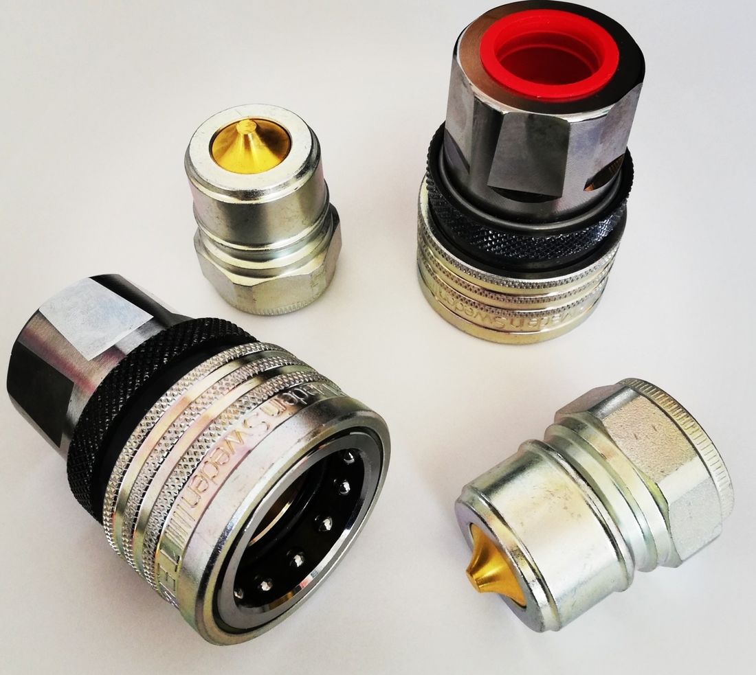 Two way shut off quick release couplings