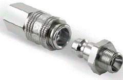 One way shut off quick release couplings